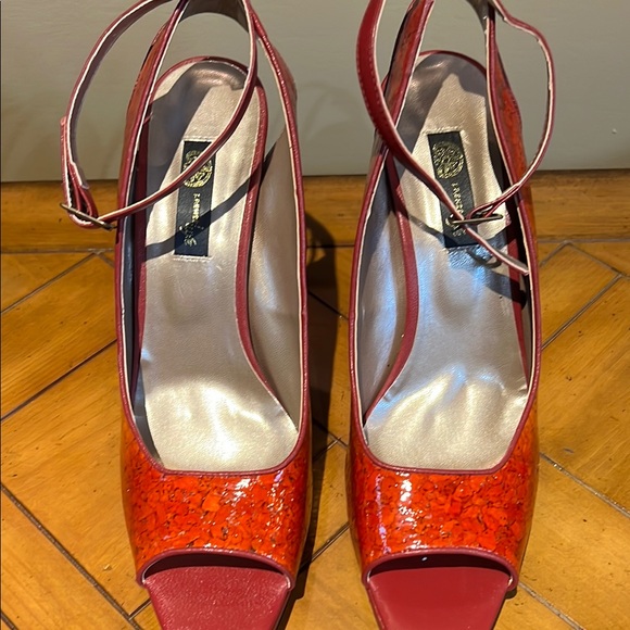 J.Renee | Shoes | Jrenee Red Patent Leather Peeptoe Heels | Poshmark